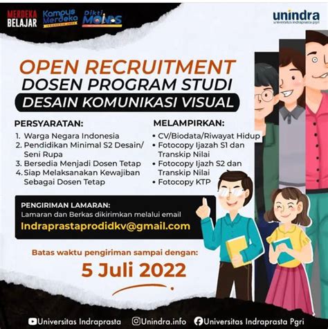 Lowongan Kerja Dosen Program Studi Desain Komunikasi Visual Di