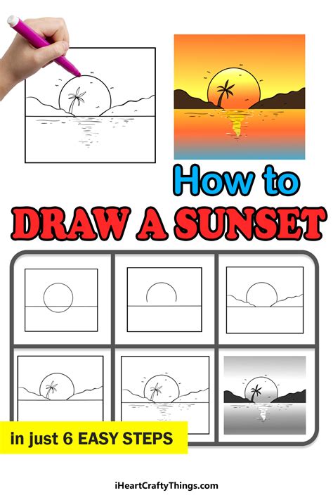 How To Draw A Sunset Step By Step