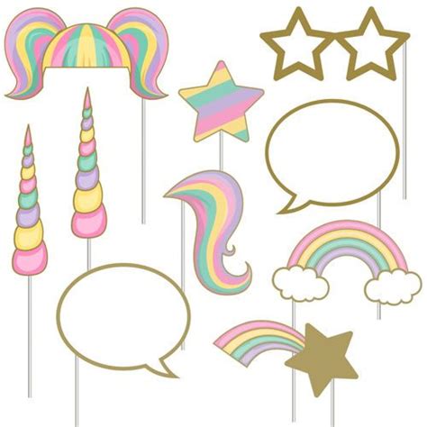 Unicorn Party Print Yourself Photo Booth Props W Free Grab A Prop Sign