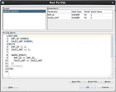 testing and debugging procedures with sql developer
