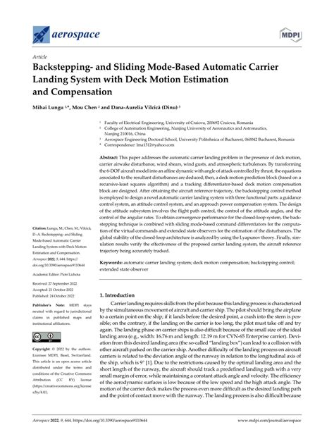 pdf backstepping and sliding mode based automatic carrier landing system with deck motion