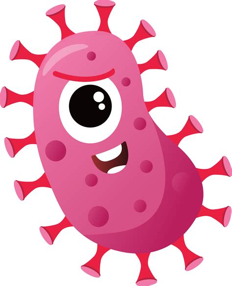 Virus And Bacteria Cute Cartoon Character 17221908 PNG