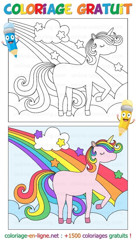 Coloriage Licorne Arc En Ciel Coloriage Imprimer Ou Faire En Ligne