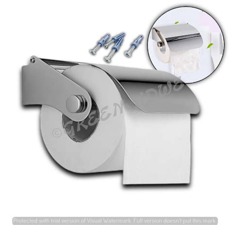 Pcs Stainless Steel Bathroom Toilet Paper Holder Roll Tissue Box Wall