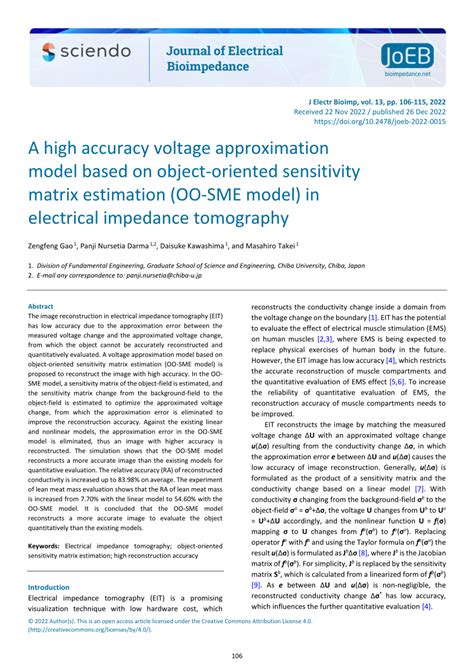 pdf a high accuracy voltage approximation model based on object oriented sensitivity matrix