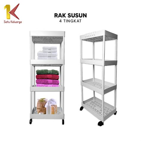 Jual Satu Keluarga Rak Susun Serbaguna 4 Tingkat Dengan Roda C802 Rak