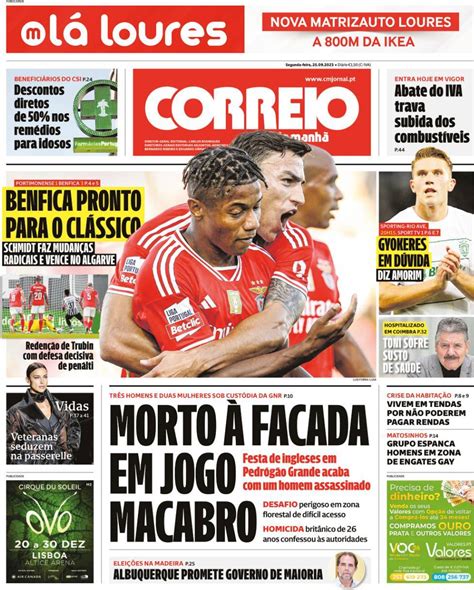 Capa Correio da Manhã 25 setembro 2023 capasjornais pt