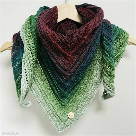 chusta szydełkowa ombre handmade chustki i apaszki dziergana na