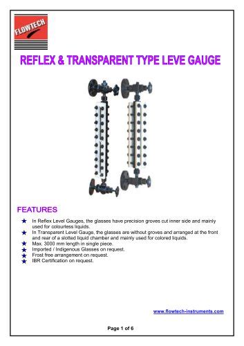 TUBULAR LEVEL INDICATOR Flowtech Measuring Instruments Pvt Ltd