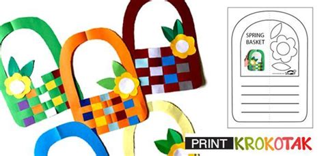 Paper Weaving Spring Basket Spring Basket Paper Weaving Spring Crafts