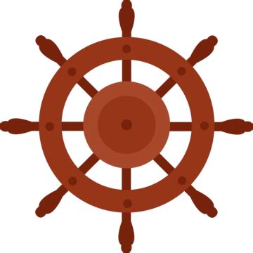 Vector Illustration Of A Ships Steering Wheel On A White Background