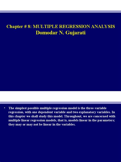 domodar n gujarati chapter 8 multiple regression analysis pdf coefficient of