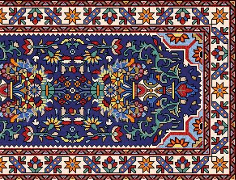وکتور طرح و نقش فرش ایرانی شماره 02 گرافیک با طعم تربچه