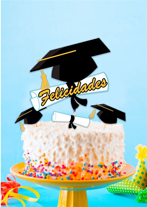 Ideas De Graduacion Para Imprimir Cake Topper Banderines Y Mas