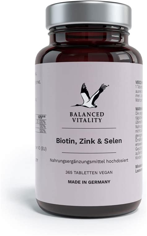 Balanced Vitality Biotin Zink Selen Deine Haar Vitamine Im