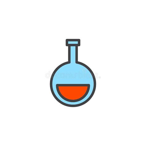 Icono Llenado Frasco Del Esquema Del Laboratorio Ilustración del Vector