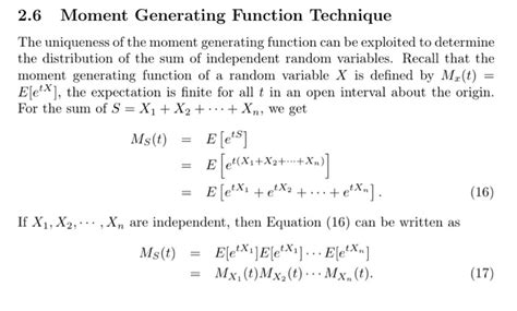 solved 2 6 moment generating function technique the