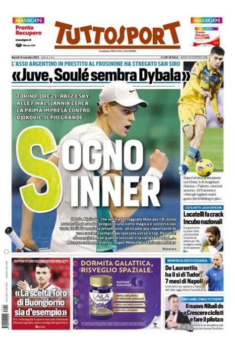 PRIMA PAGINA Tuttosport ADL ha il sì di Tudor 7 mesi di Napoli