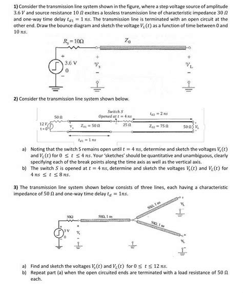 Solved 1 Consider The Transmission Line System Shown In The Chegg