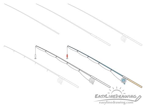 How To Draw A Fishing Pole Step By Step Easylinedrawing