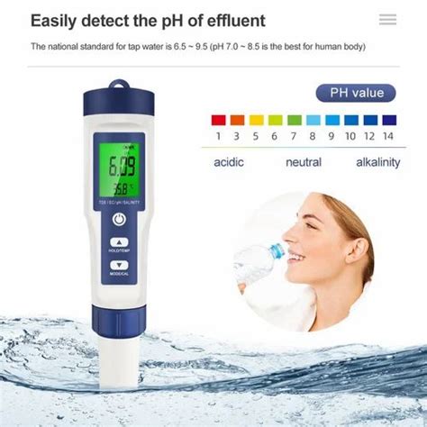 PH EC TDS TEMP METER COMBO 5 In 1 TDS EC PH Salinity Temperature