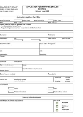 Fillable Online Corot Etab Ac Caen Application Form For The English