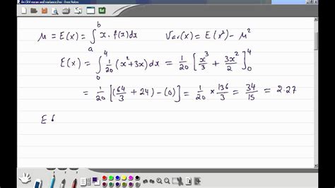 s2 continuous random variable mean and variance wmv youtube