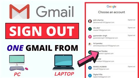 How To Sign Out One Gmail Account From Multiple Accounts In Laptop