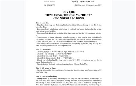 TẢI MIỄN PHÍ 2 mẫu quy chế lương thưởng rất chi tiết