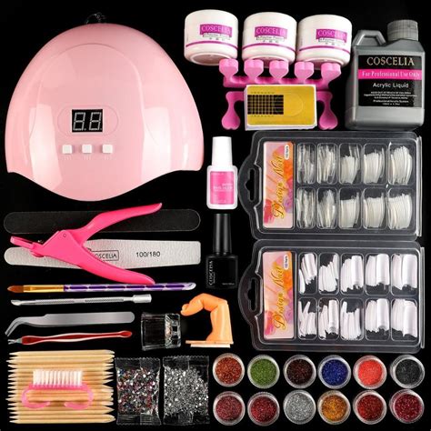 Kit de uãas acrãlico profesional con lãmpara secadora 36w set