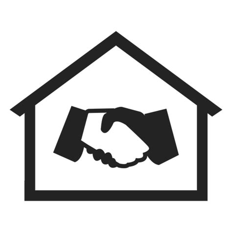 Home With Hand Shaking Icon Png Svg Design For T Shirts