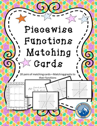 piecewise functions matching card set teaching resources
