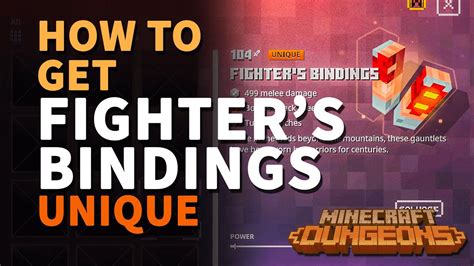 Fighter S Bindings Minecraft Dungeons How To Get Unique Gauntlets YouTube