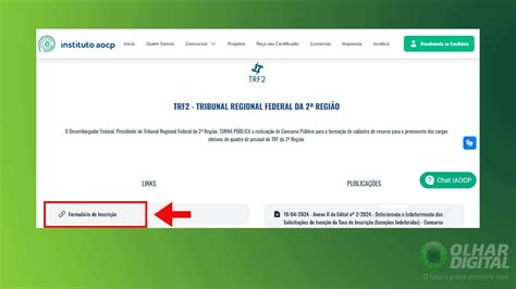 Como fazer inscrição no concurso TRF2 2024 Veja passo a passo W3B