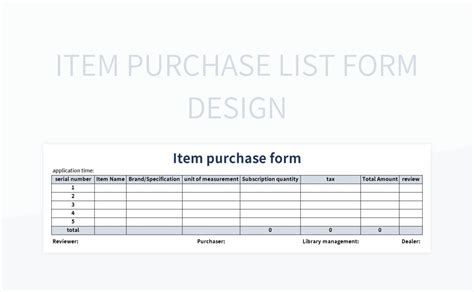 Free Purchase Items Templates For Google Sheets And Microsoft Excel