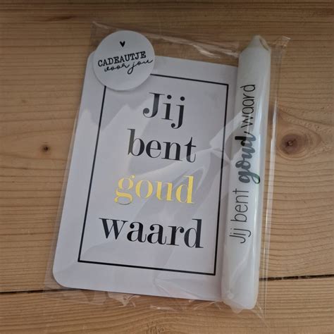 Tekstkaars Jij Bent Goud Waard Kaart