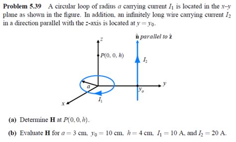 solved problem 5 39 a circular loop of radius a carrying