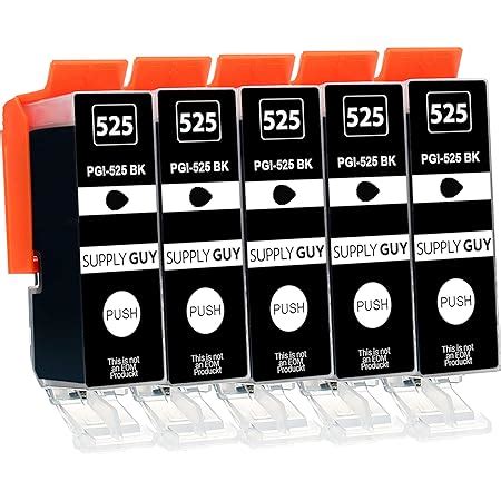 5 Ink Cartridges Compatible With Canon PGI 525 PGBK Black For Pixma