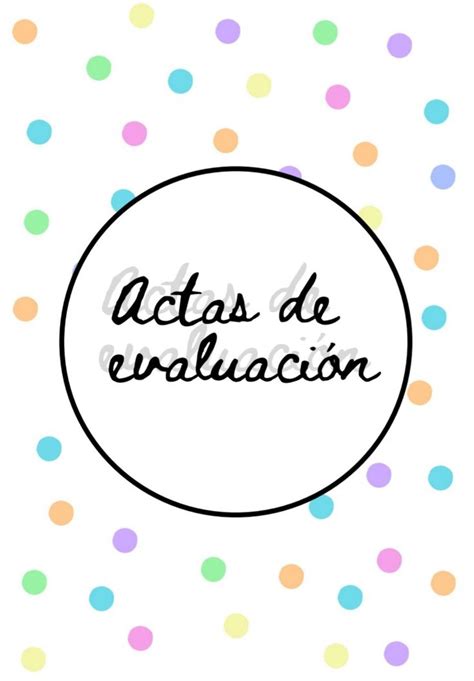 Portada Actas Evaluaci N