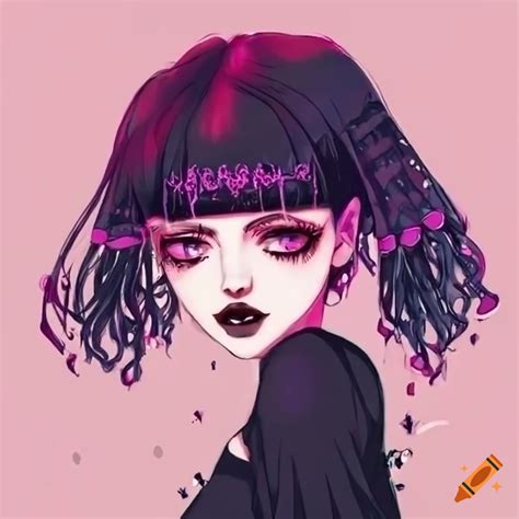 Retro Anime Goth Girl On Craiyon