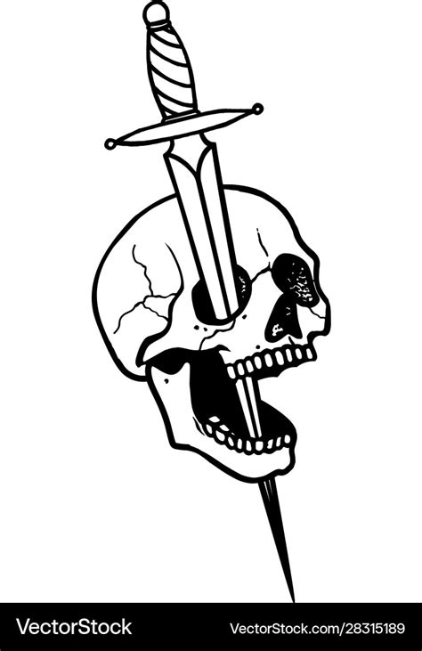 Tattoo With Roses And Snake Skull Sword Royalty Free Vector
