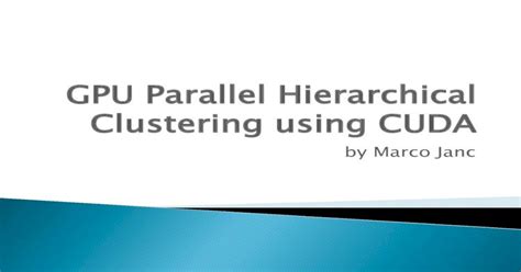 pdf gpu cuda parallel hierarchical clustering cluster update algorithm pdfslide