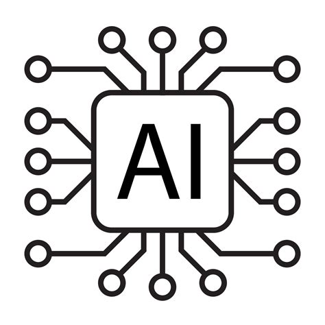 Artificial Intelligence Ai Processor Chip Vector Icon Symbol For