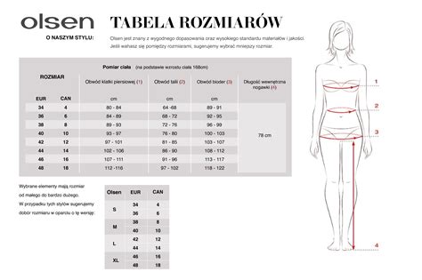 Tabela Rozmiar W Dla Kobiet Oficjalny Sklep Internetowy Olsen