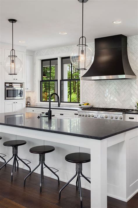 54 White Cabinet Black Countertop INSPIRING LOOK Cabinets Black