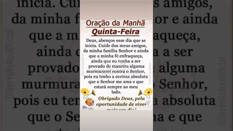 Oração da Manhã de quinta feira YouTube