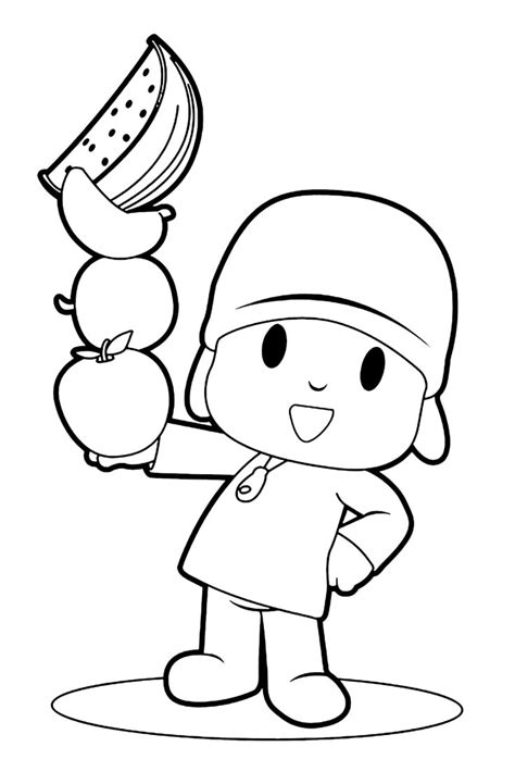 Funny Pocoyo Coloring Pages PDF Free Coloringfolder Cartoon