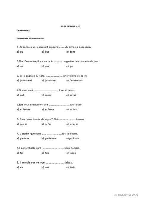 3 Test de niveau b1 Français FLE fiches pedagogiques pdf