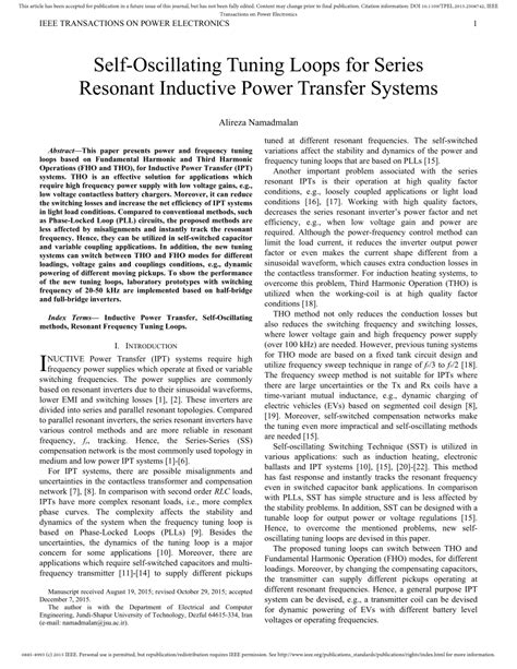 pdf self oscillating tuning loops for series resonant inductive power transfer systems