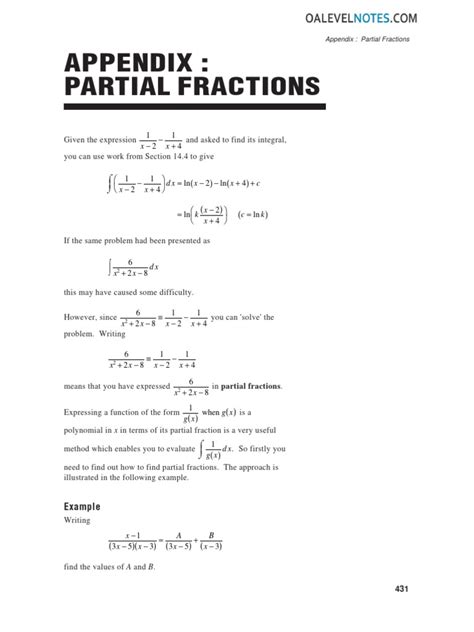 partial fractions pdf algorithms mathematical relations